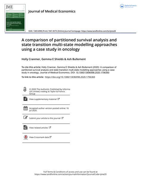 Pdf A Comparison Of Partitioned Survival Analysis And State