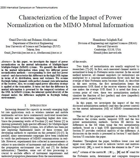 Qmisg Characterization Of The Impact Of Power Normalization