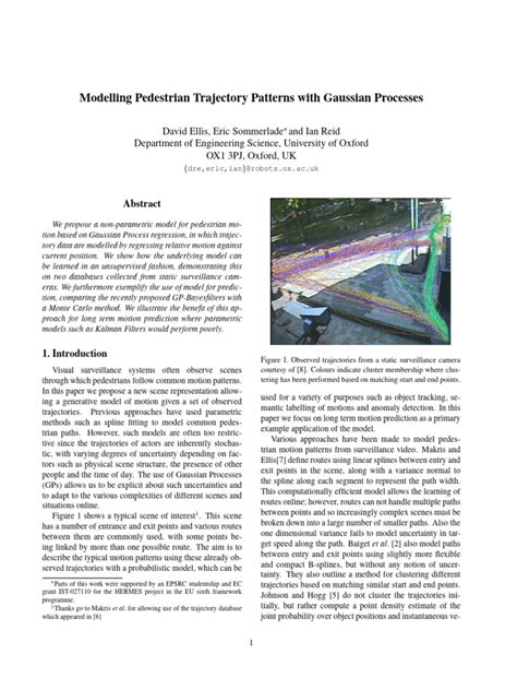 Modelling Pedestrian Trajectory Patterns With Gaussian Processes