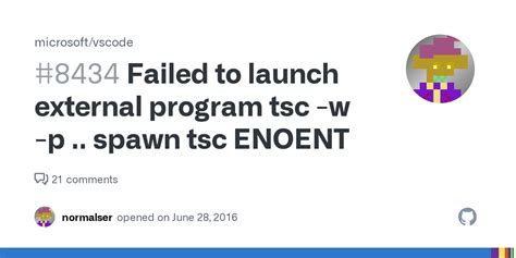 Failed To Launch External Program Tsc W P Spawn Tsc Enoent · Issue