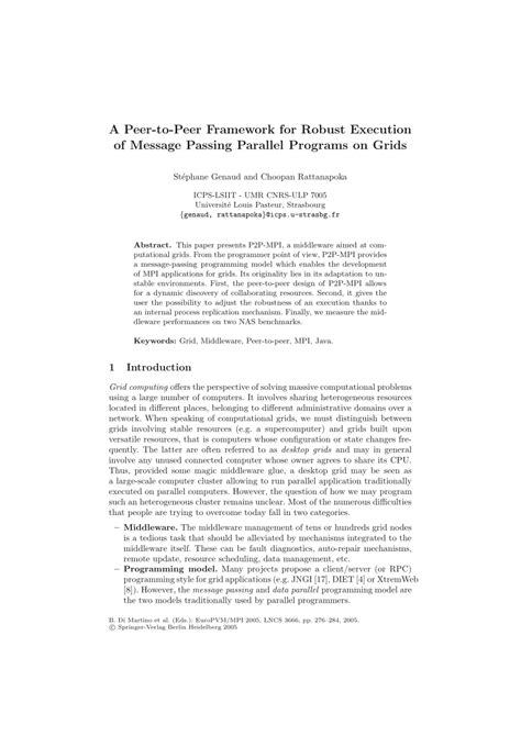 Pdf A Peer To Peer Framework For Robust Execution Of Message Passing