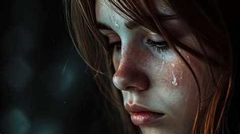 Premium Photo Eyes With Tears Of A Crying Girl Closeup