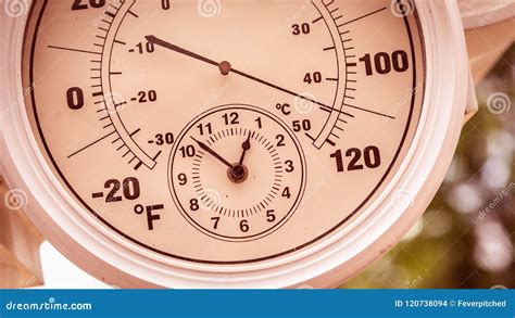 Round Thermometer Showing Over 100 Degrees Royalty Free Stock Image 15917434