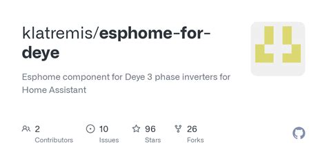 Github Klatremis Esphome For Deye Esphome Component For Deye 3 Phase Inverters For Home Assistant