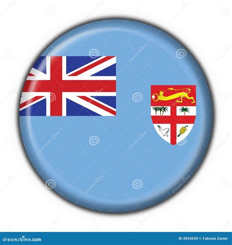 Fiji Button Flag Round Shape Stock Illustration Illustration Of