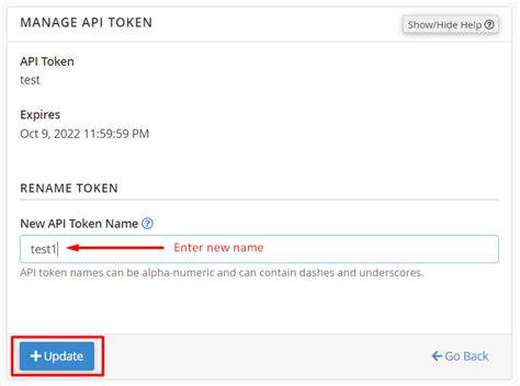 how to create and manage api tokens in cpanel