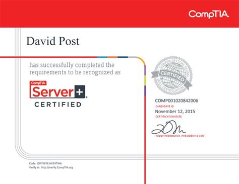 Comptia Server Certificate Pdf