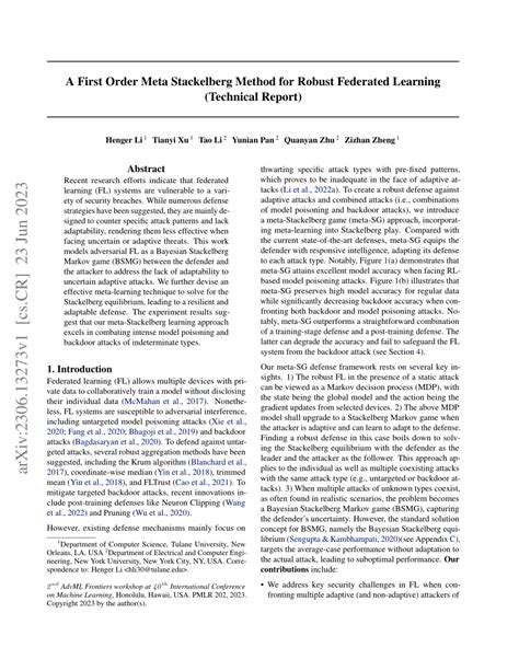 Pdf A First Order Meta Stackelberg Method For Robust Federated Learning Technical Report
