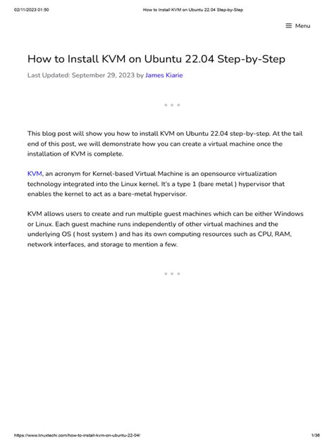 How To Install Kvm On Ubuntu 2204 Step By Step Pdf Software