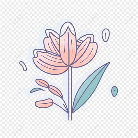 귀여운 핑크색 꽃이 그려진 티셔츠의 꽃무늬 아이콘 벡터욱스스케치 Png 일러스트 무료 다운로드 Lovepik