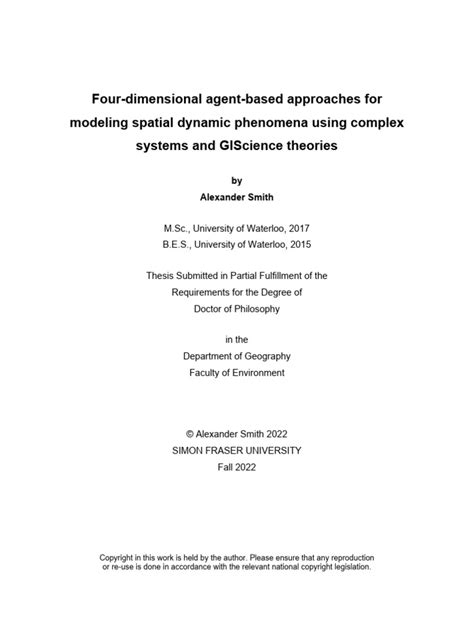 Etd 22157 Pdf Geographic Information System Agent Based Model