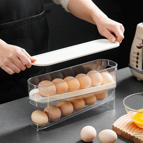 Ibenzoa® Dubbele Eieropslag Met Automatisch Rollende Dispenser Voor