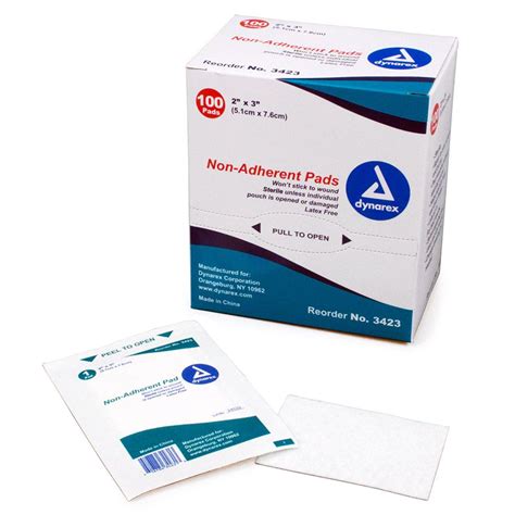 Dynarex Non Adherent Pad 2x3 Sterile 100bx 3423