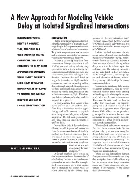 Pdf A New Approach For Modelling Vehicle Delay At Isolated Signalized Intersections