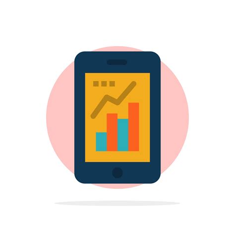 Graph Analytics Info Graphic Mobile Mobile Graph Abstract Circle Background Flat Color Icon