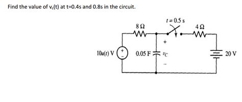 Solved Find The Value Of Vc T At T S And S In The Chegg Com