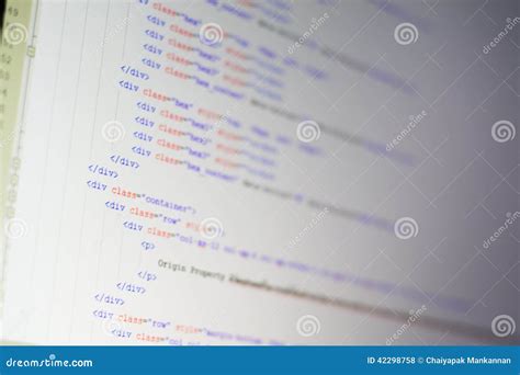 HTML Code On LCD Screen Stock Photo Image Of Language 42298758
