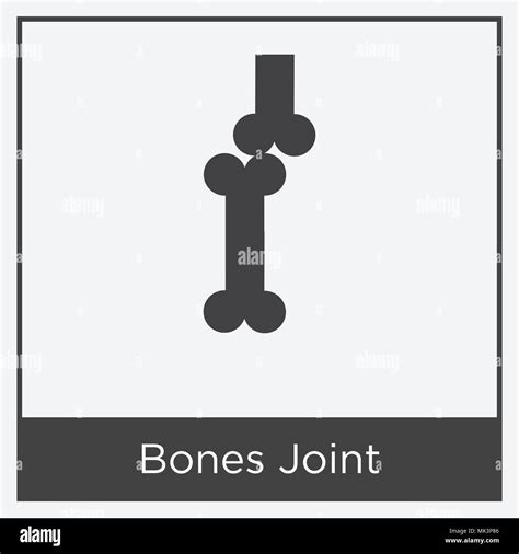 Bones Joint Icon Isolated On White Background With Gray Frame Sign And Symbol Stock Vector