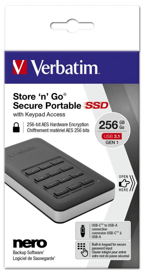 Store N Go Portable Ssd With Keypad Access 256gb Aes 256 Bit