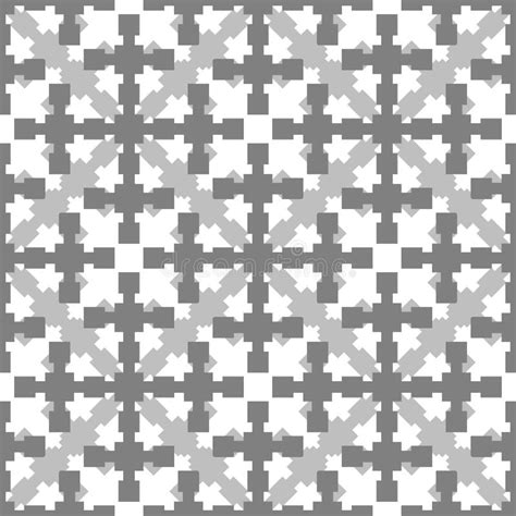Seamless Abstract Geometric Pattern Crosses Squares On A White