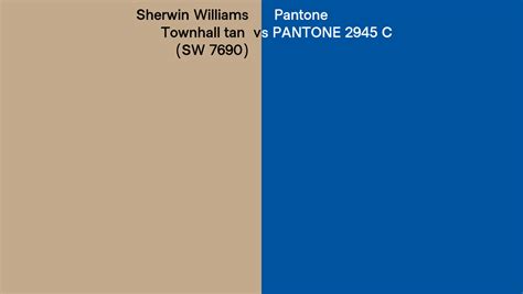 Sherwin Williams Townhall Tan Sw 7690 Vs Pantone 2945 C Side By Side
