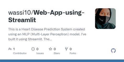 Github Wassi Web App Using Streamlit This Is A Heart Disease Prediction System Created