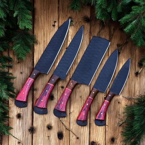 Premium Custom Kitchen Knives Set Forged Steel Knives Gear Garage