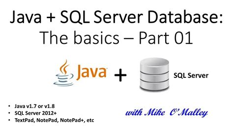 Java Sql Server Database Console App Basics Part Moosesvalley