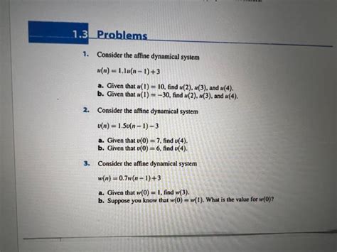 Solved 1 Consider The Affine Dynamical System