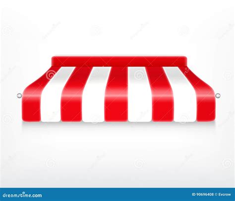 Röd Och För Vit Randig Markis Vektor Illustrationer Illustration Av Parasoll Markeringsram