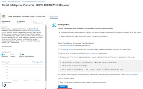 Microsoft Sentinel Configuring Threat Intelligence Platform Tip Data