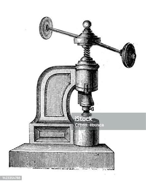 골동품 삽화 응용 역학 및 기계 민트 동전 프레스 동전에 대한 스톡 벡터 아트 및 기타 이미지 동전 새긴 이미지 판화 제작물 Istock