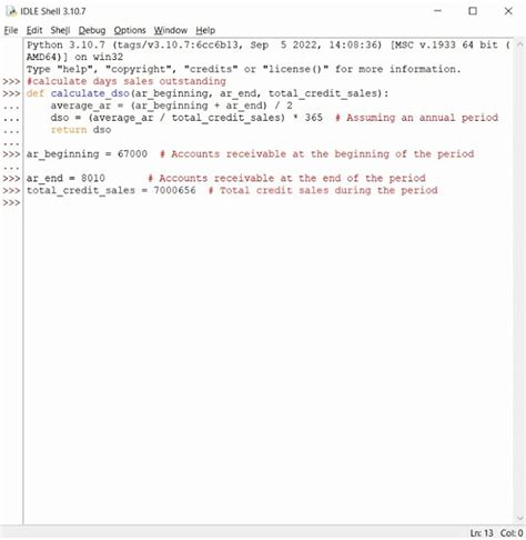 calculate days sales outstanding in python coding corepython arithmeticoperators youtube