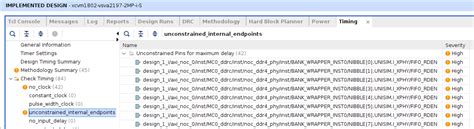 versal acap ddrmc no clock and unconstrained internal endpoints with non clock sequential cell