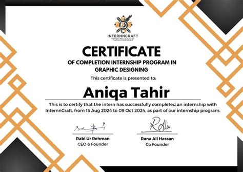 Certificate Of Completion Of The Internship With Internncraft 🦋 The Experience I Gained Here Is