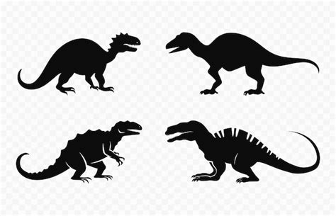 Premium Vector Dinosaurs Silhouette Vector Set Dinosaur Silhouettes Clipart Bundle