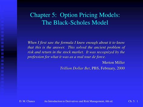Ppt Chapter 5 Option Pricing Models The Black Scholes Model Powerpoint Presentation Id 6777824