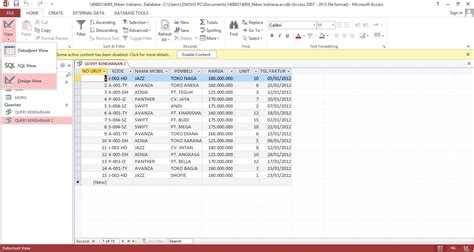 niken indriana mengolah query pada microsoft access