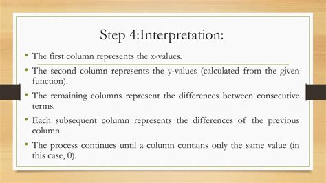 Forward Difference Table A Maths Calculus Toolpptx