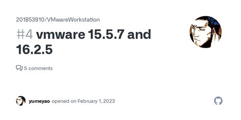 Vmware 15 5 7 And 16 2 5 · Issue 4 · 201853910 Vmwareworkstation · Github