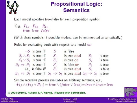 Lecture 11 Of 41 Propositional Logic Wumpus World