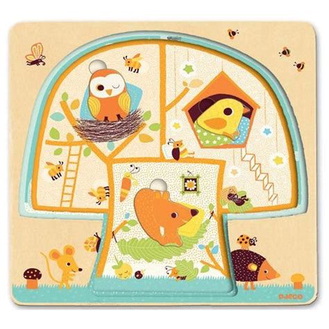 Djeco 3 Layer Wooden Puzzle Tree House Milk Tooth