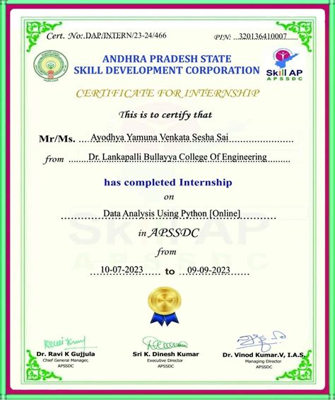 Ayodhya Yamuna Venkata Sesha Sai On Linkedin Excited To Share That I