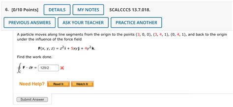 solved a particle moves along line segments from the origin