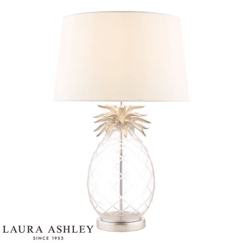 Laura Ashley Pineapple Table Lamp Clear Cut Glass Brushed Chrome
