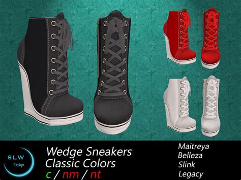 Second Life Marketplace Slw Design Wedge Sneakers Classic Colors