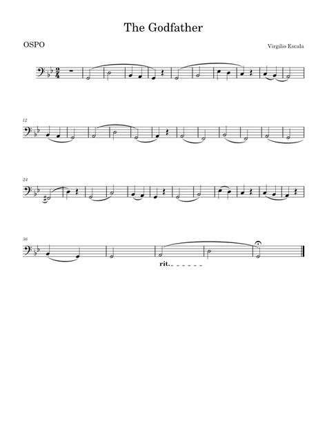 The Godfather Sheet Music For Cello Symphony Orchestra