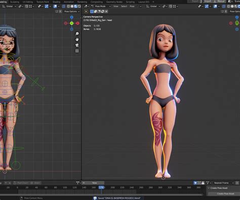 Artstation Rigged Stylized Girl Character Design Blender Dina