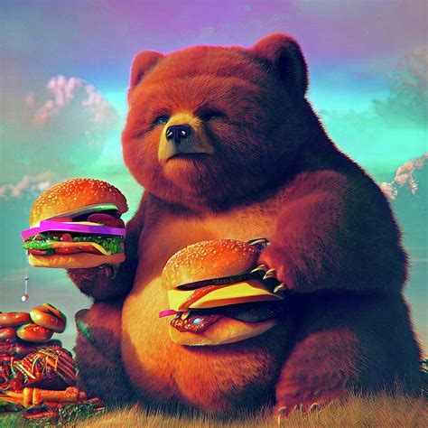 A Hungry Chubby Bear Digital Art By Wyatt Keller Fine Art America