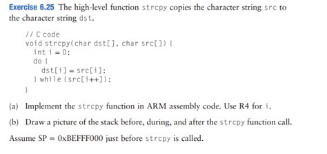 solved exercise 6 25 the high level function strcpy copies